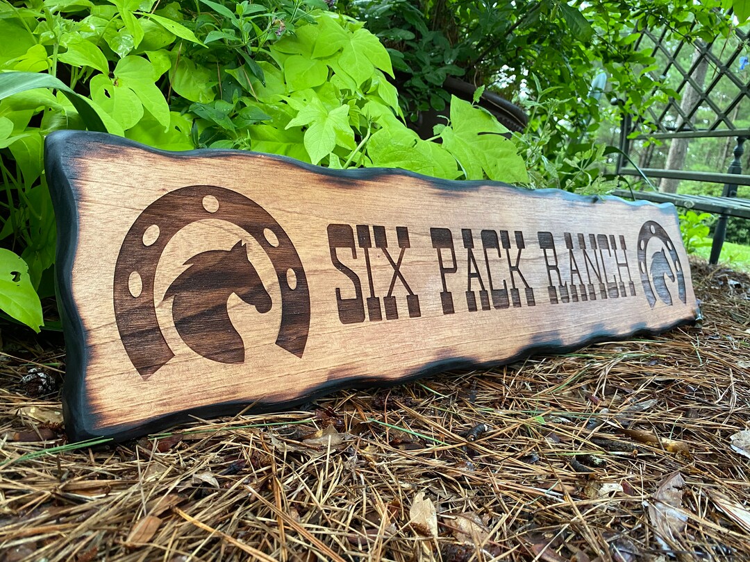 Personalized Rustic Western Ranch Wood Sign, Custom Handmade Horse ...