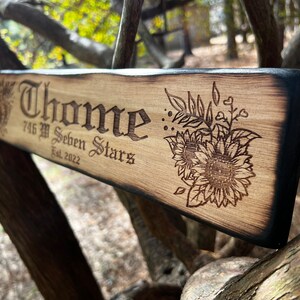 Rustic Home Flower Decoration Sign - Sunflower - Rose - Family Last ...