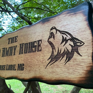 Rustic Western Wolf Custom Decor, Personalized Outdoor Wood Sign ...