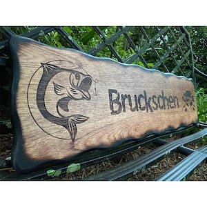 Personalized Fishing Cabin Wood Sign, Rustic Outdoor Porch Sign, Custom ...