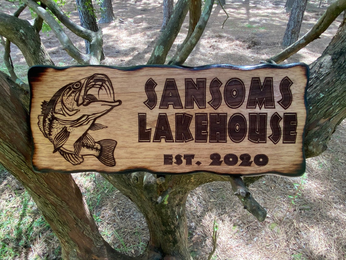 Personalized Outdoor Lake House Sign Custom Wood Address - Etsy