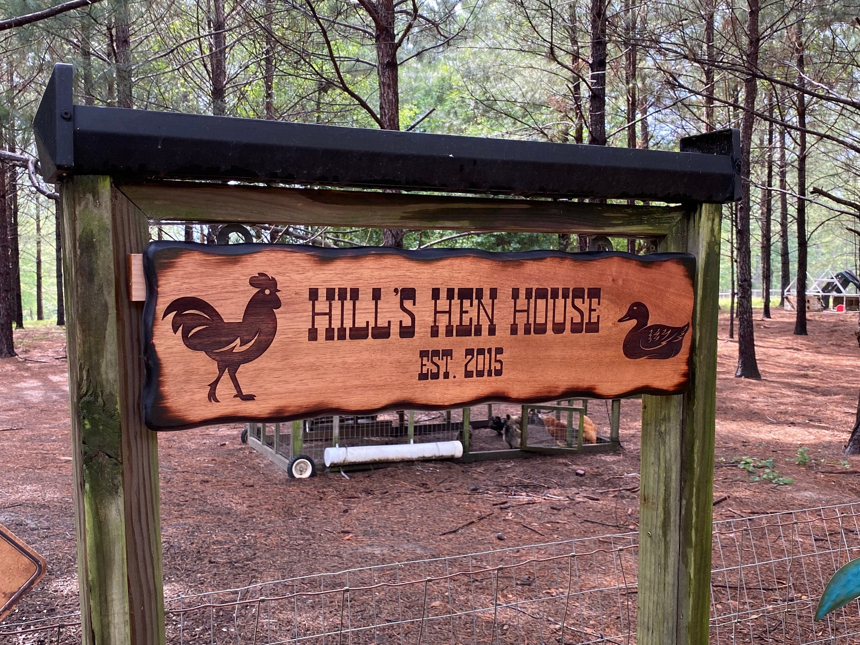 Outdoor Farm Garden Wood Sign Large Personalized Chicken Coop | Etsy
