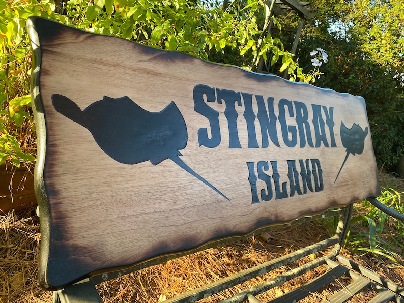 Outdoor Wood Stingray Wall Decor large Beach House Sign | Etsy