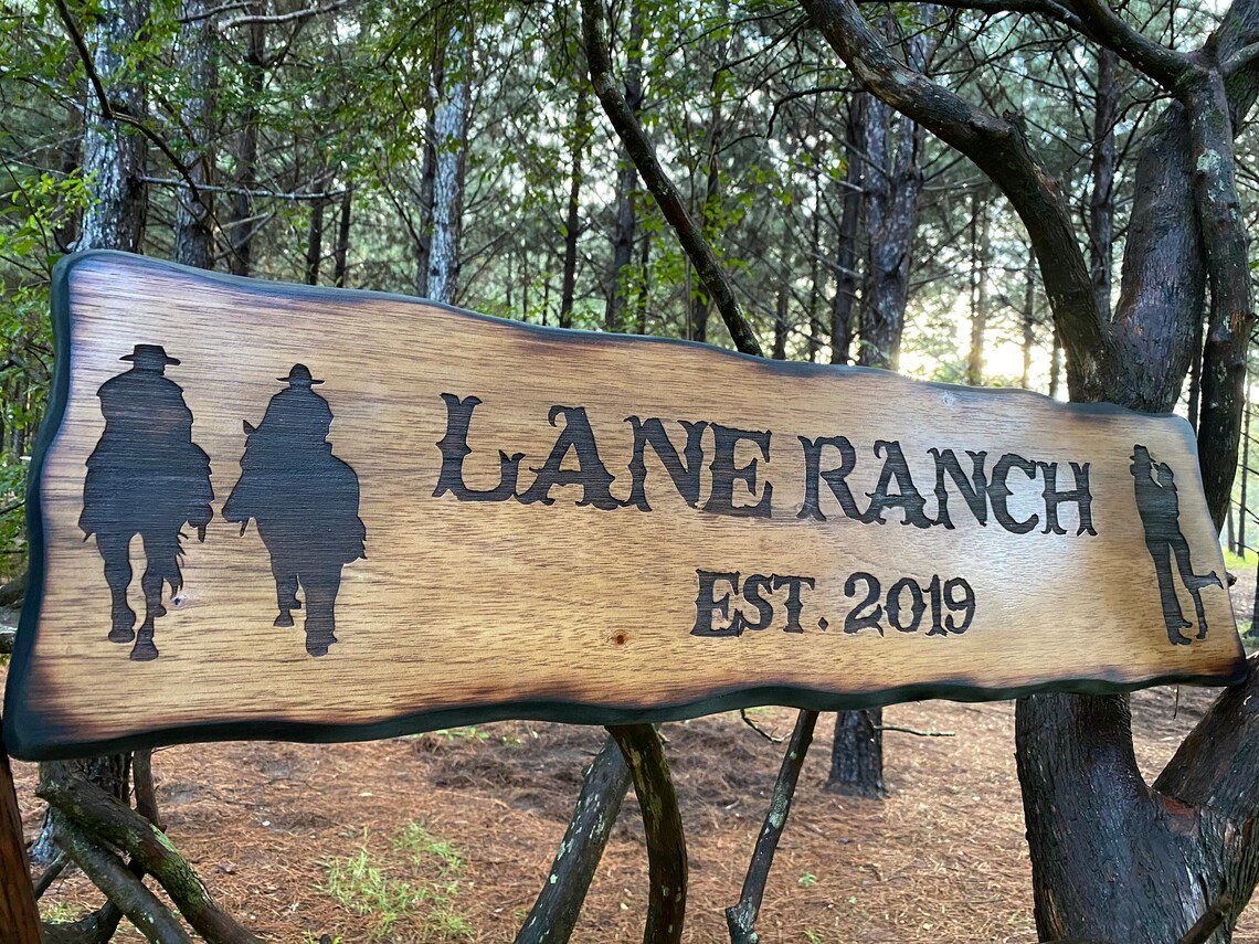 Outdoor Western Ranch House Sign Custom Wood Cowboy Decor | Etsy