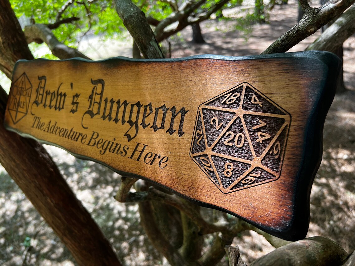 Dungeons and Dragons Wall Sign Plaque - Personalized Dnd Dungeon - Roll ...