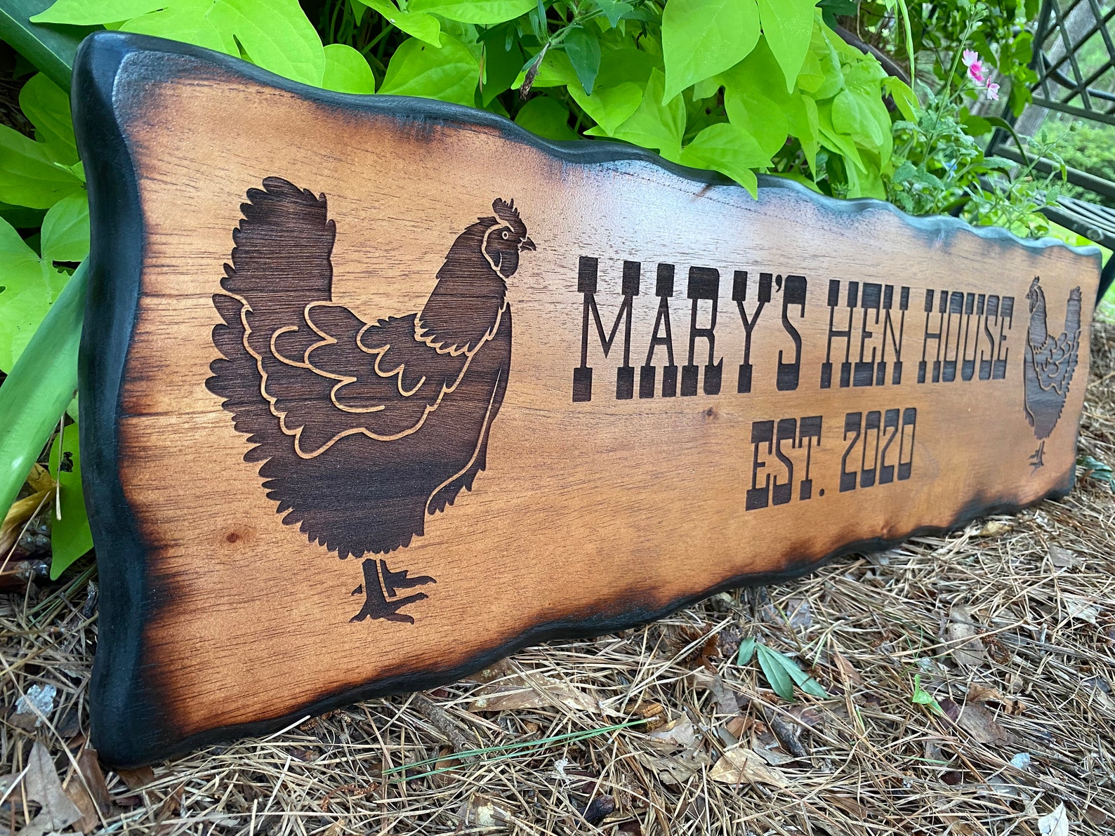 Personalized Chicken Farm Sign Decor Large Outdoor Wood | Etsy