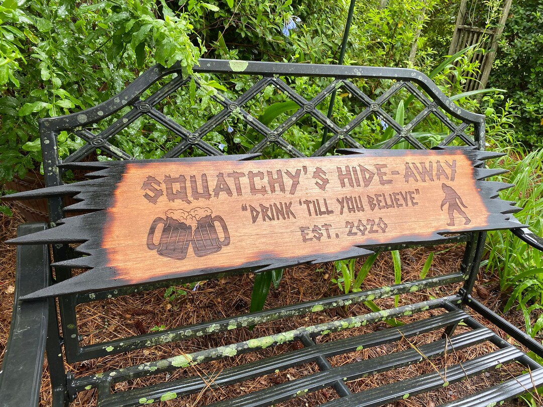 Personalized Western Wood Bar Sign, Custom Rustic Outdoor Address ...