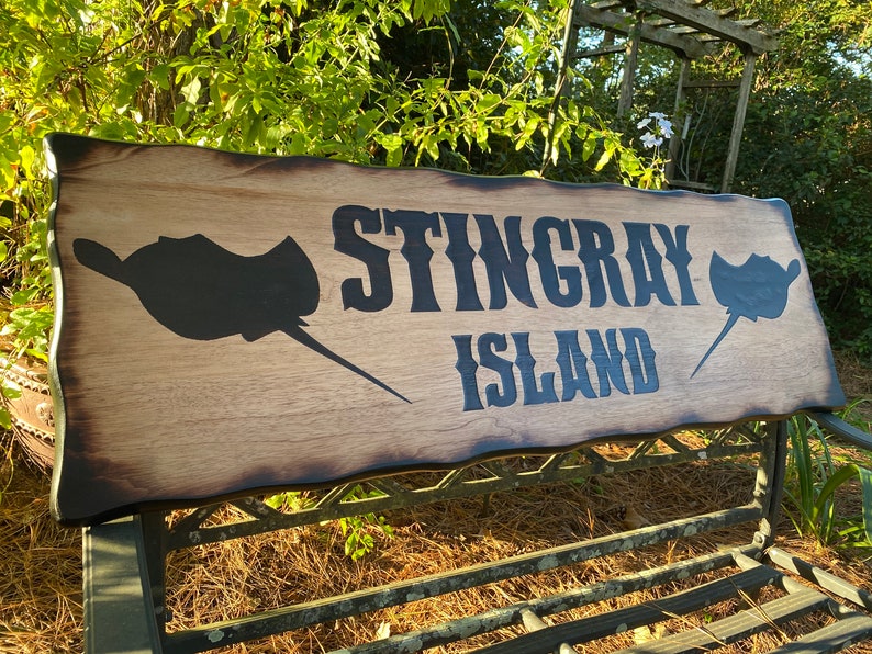 Outdoor Wood Stingray Wall Decor large Beach House Sign | Etsy