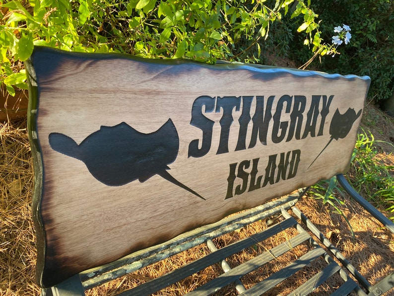 Outdoor Wood Stingray Wall Decor large Beach House Sign | Etsy