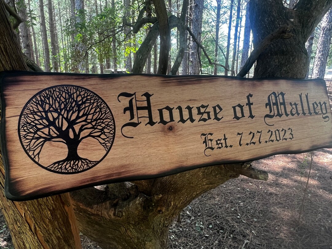 Tree of Life Wood Sign, Engraved Rustic Decor, Customize Your Sign ...