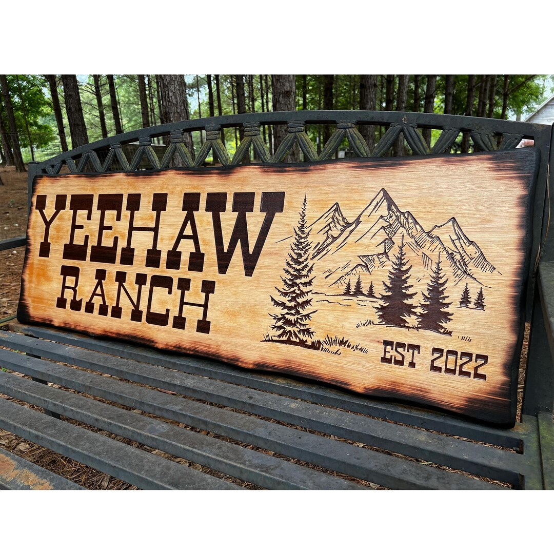 Rustic Engraved Cedar Mountain Home Sign, Personalized Cabin Decor - Etsy