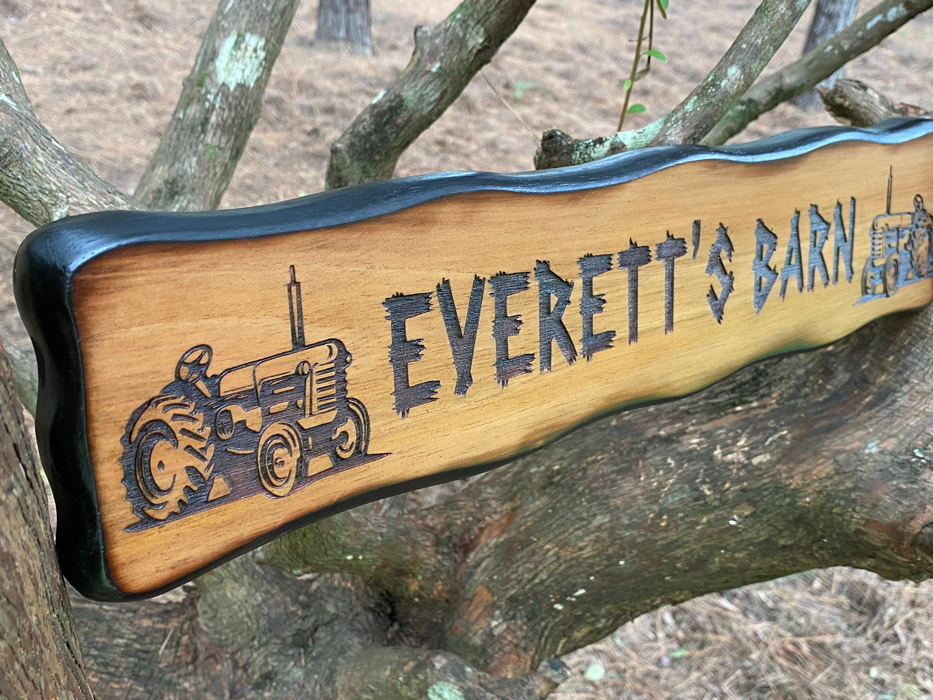 Farm House Tractor Wood Sign Outdoor Rustic Address Sign | Etsy