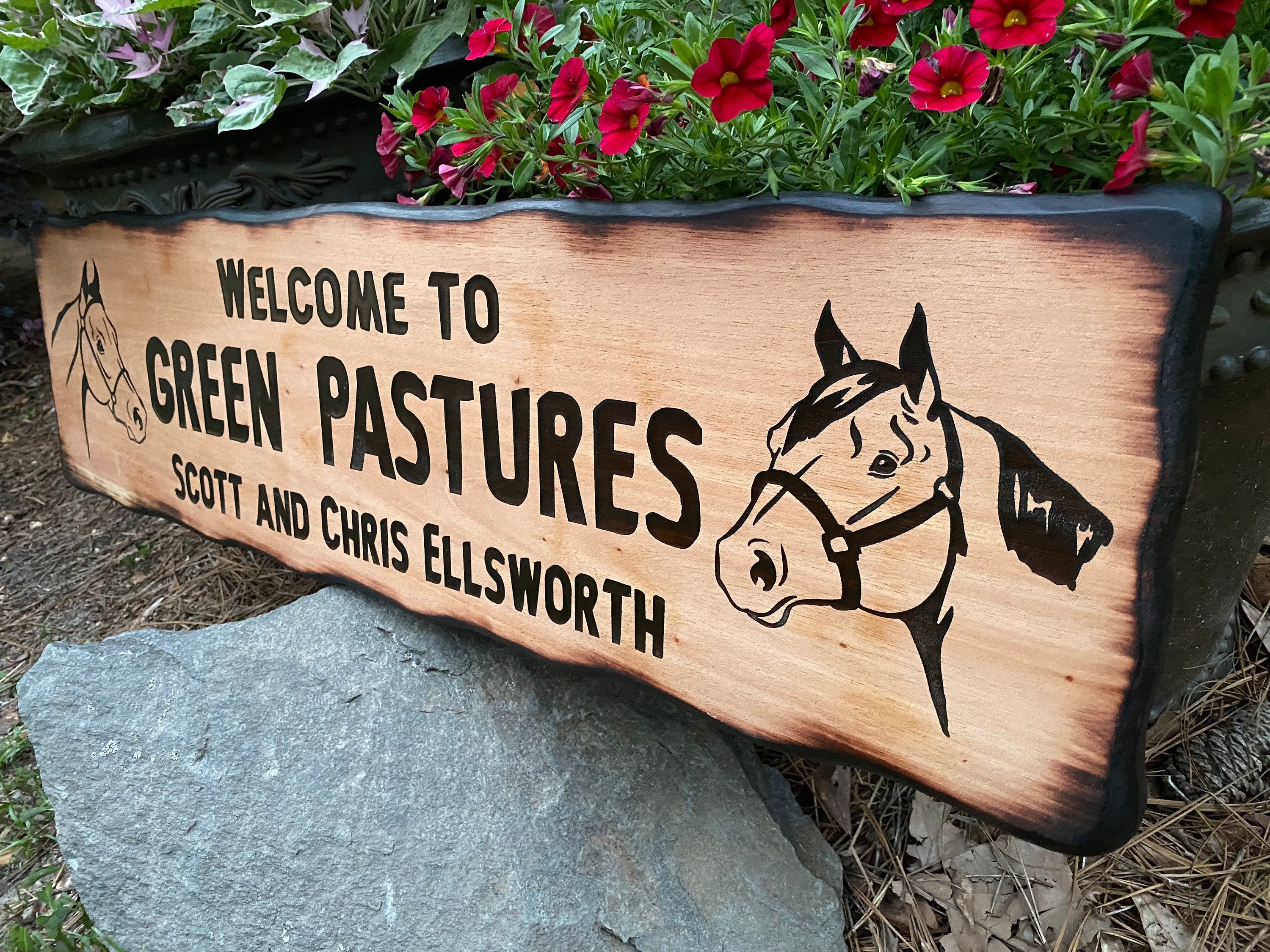 Western Wood Horse Ranch Sign Outdoor Custom Rustic Horse - Etsy