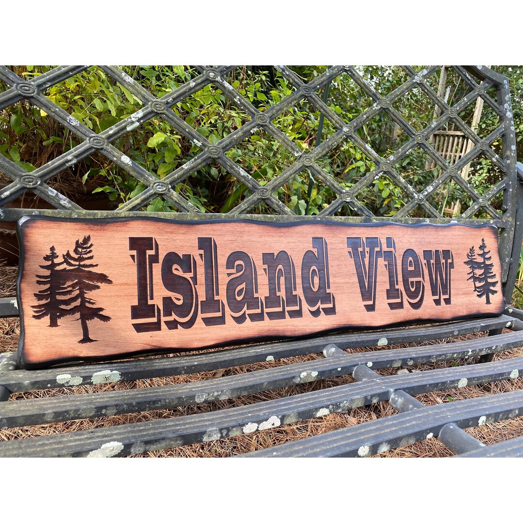 Rustic Tree Forest Wood Sign , Outdoor Custom Engraved Address, Cabin ...