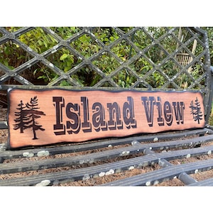 Rustic Tree Forest Wood Sign , Outdoor Custom Engraved Address, Cabin ...