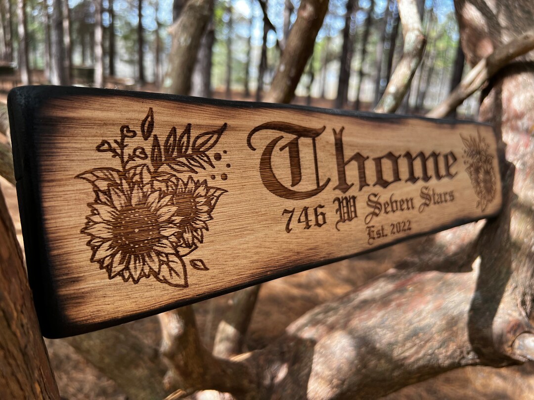 Rustic Home Flower Decoration Sign Sunflower Rose Family Last Name Sign ...