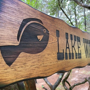 Personalized Wood Outdoor Fish Sign, Custom Lake House Fishing Sign ...