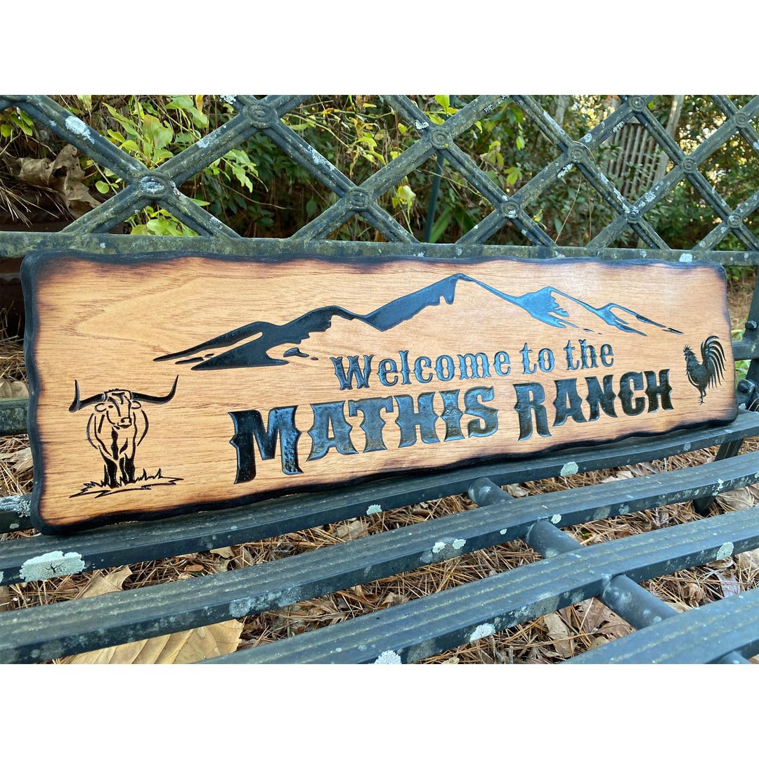 Personalized Rustic Mountain Wood Sign, Home Wall Art, Rustic Outdoor ...