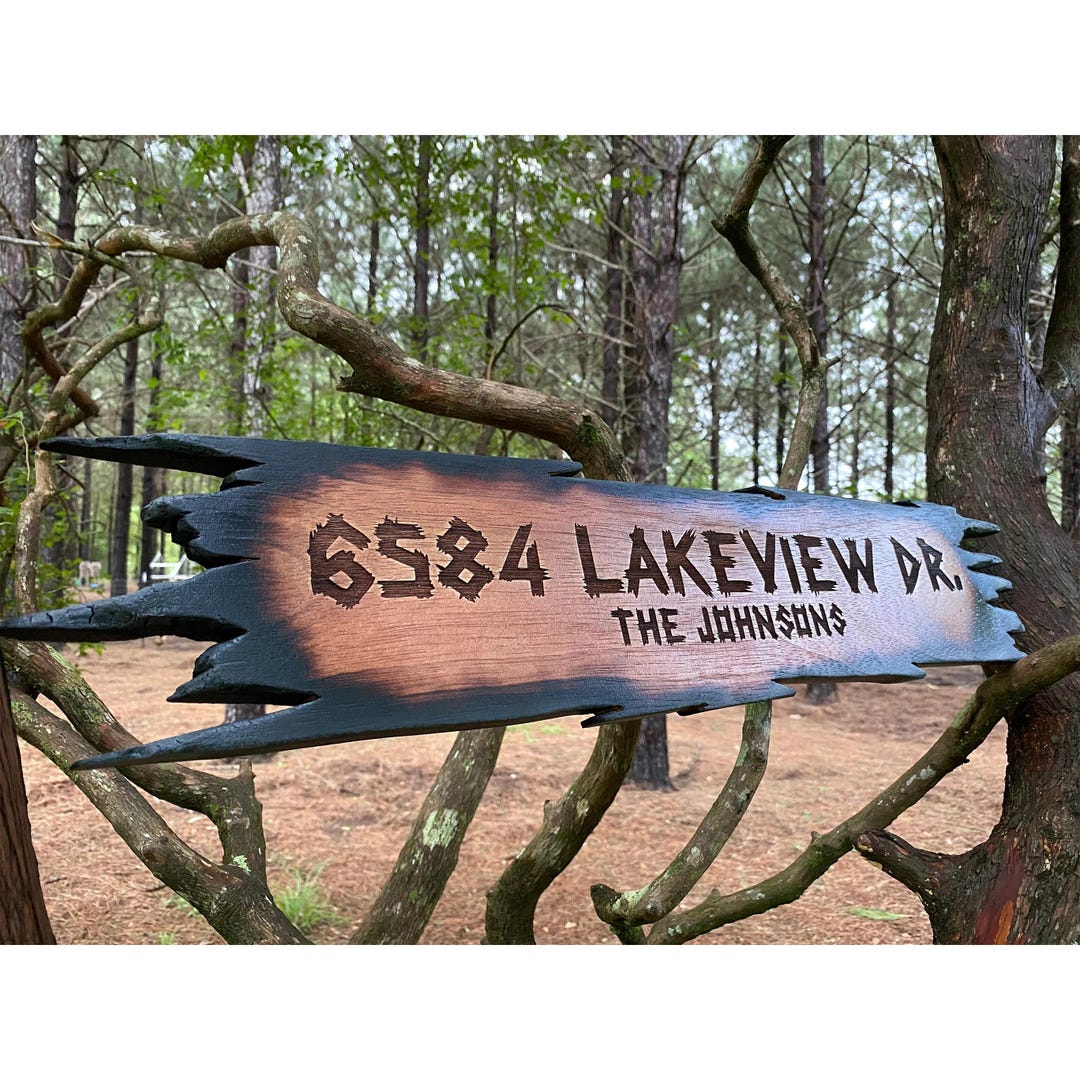 Personalized Western Wood Address Sign, Custom Outdoor Address, Cabin ...