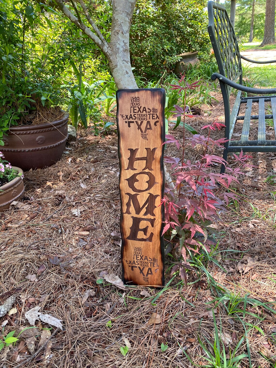 Outdoor Texas Welcome Sign - Home Entrance - Family Name - Carved ...
