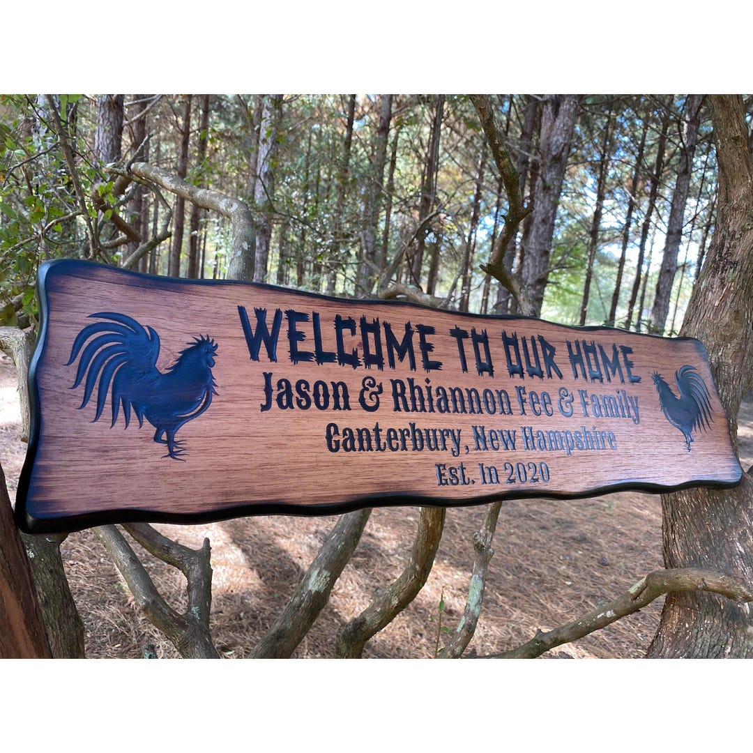 Custom Wood Chicken Coop Sign Decor, Large Outdoor Wood Chicken Farm ...
