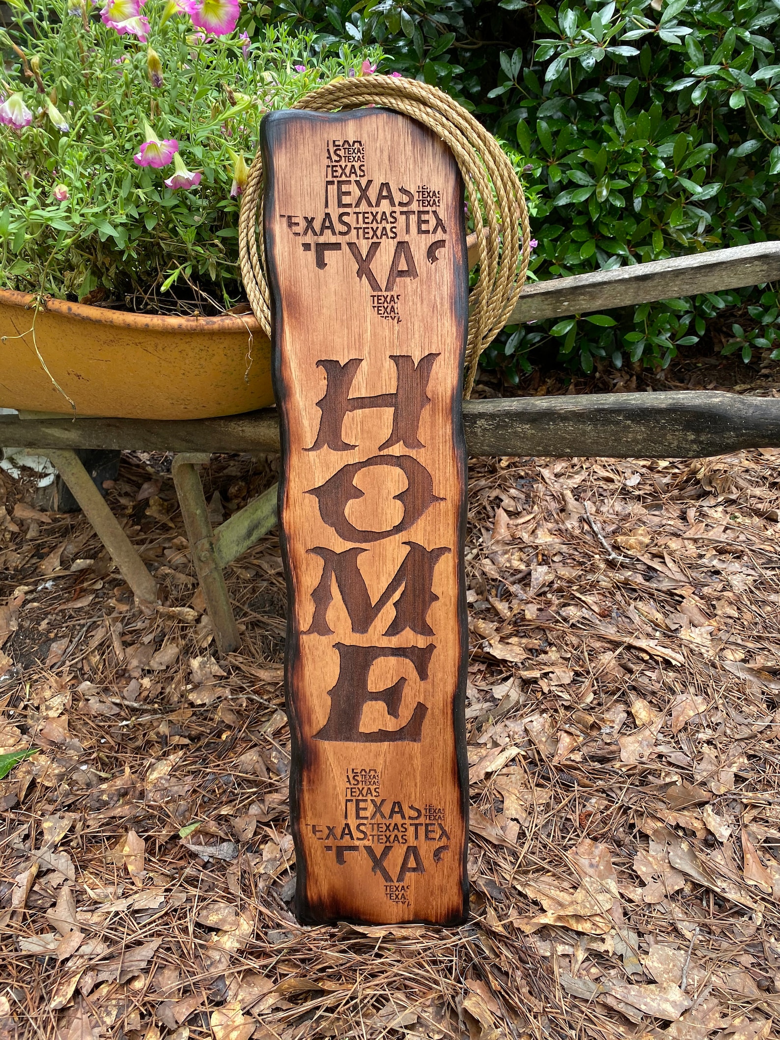 Outdoor Texas Welcome Sign - Home Entrance - Family Name - Carved ...