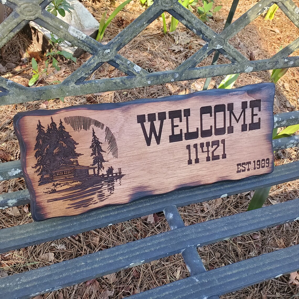 Family Sign Rustic Personalized Wood Engraved Home | Etsy