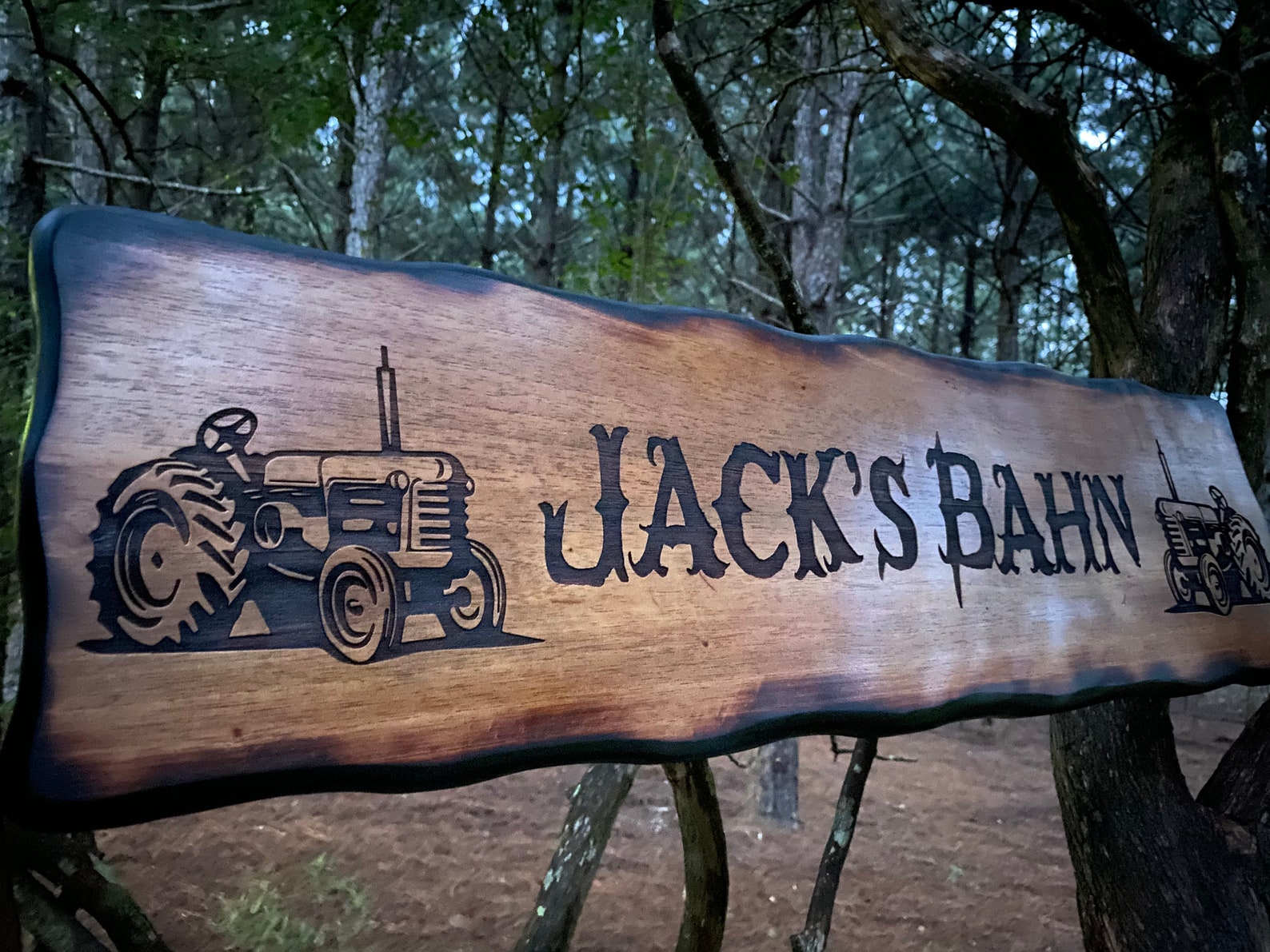 Farm House Tractor Wood Sign Outdoor Rustic Address Sign Western Farm ...