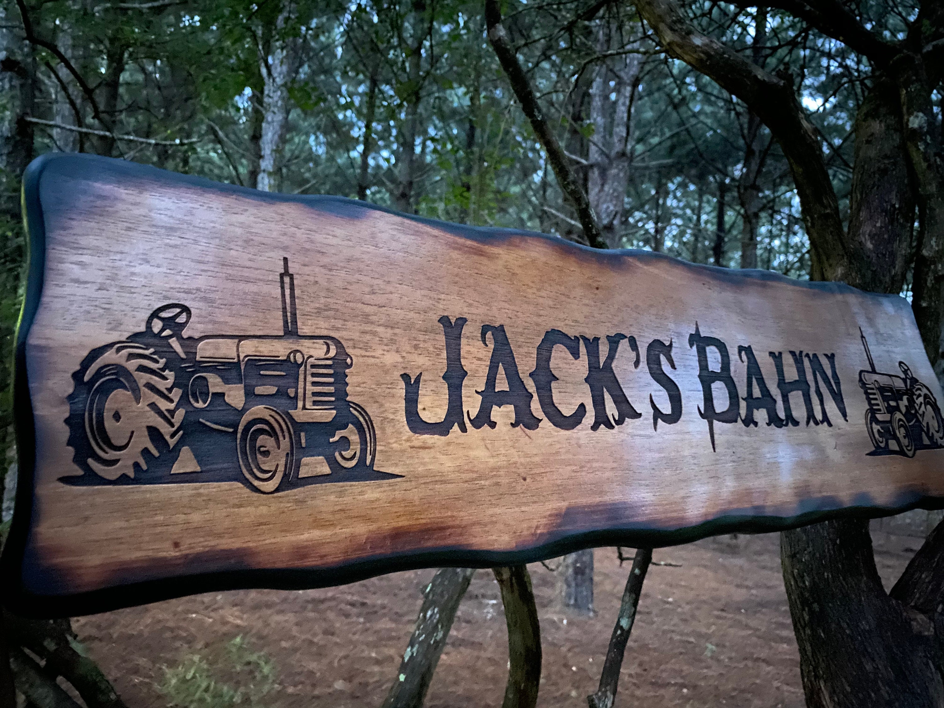 Farm House Tractor Wood Sign Outdoor Rustic Address Sign | Etsy