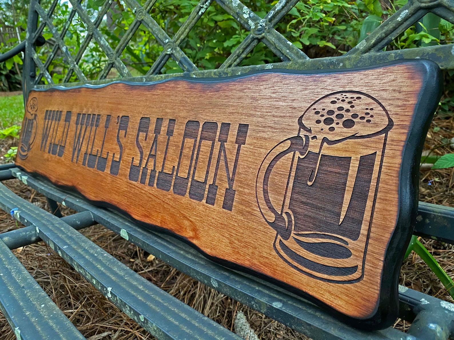 Personalized Bar and Grill Sign, Rustic Patio Decoration, Custom Man ...