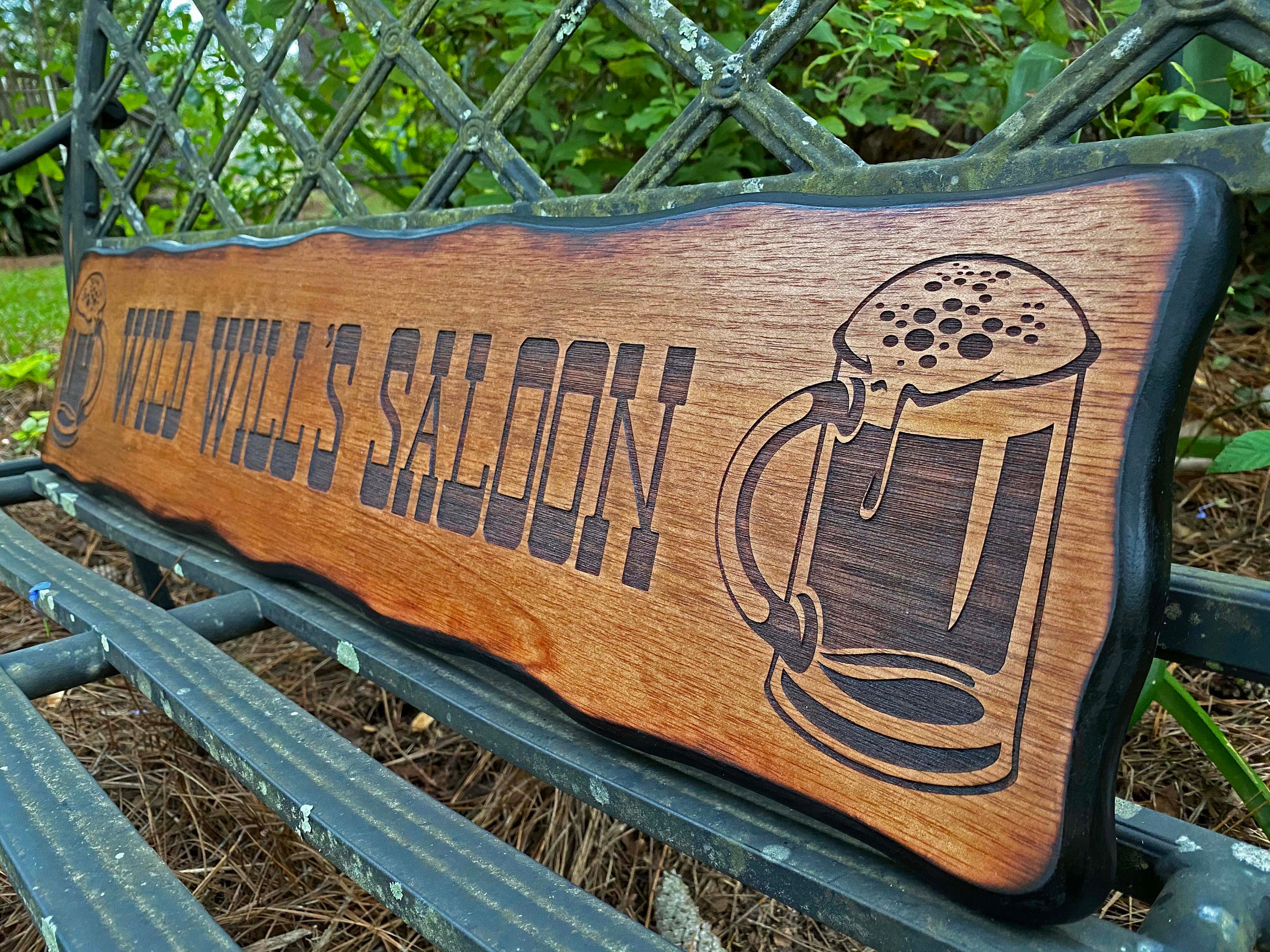 Personalized Bar and Grill Sign, Rustic Patio Decoration, Custom Man ...