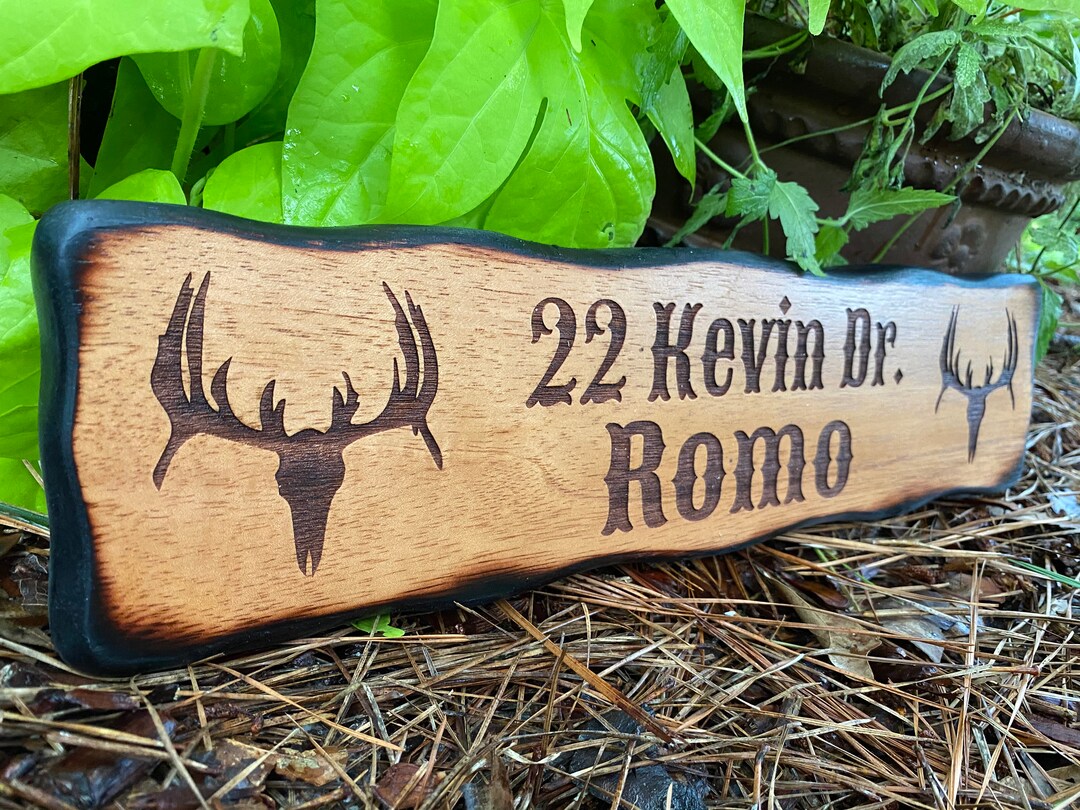 Rustic Custom Wood Address Sign, Personalized Plaque, Cabin Decor ...