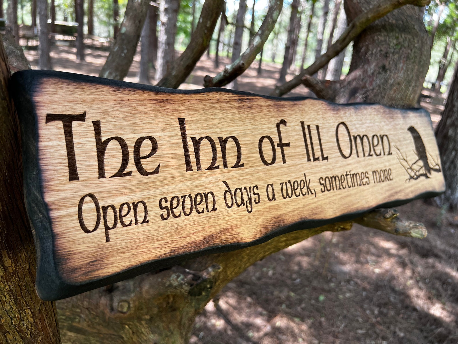 Personalized Raven Medieval Tavern Sign Custom Rustic Wood - Etsy