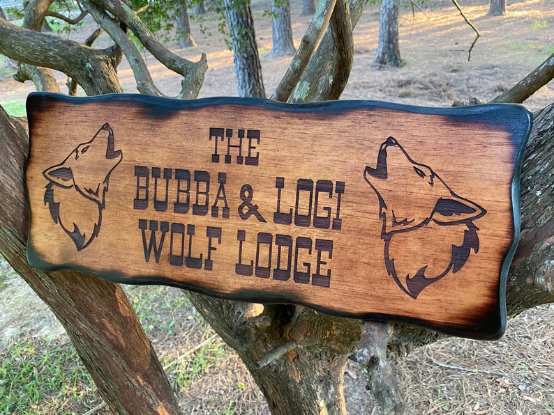 Personalized Wolf Western Address Sign Engraved Wood Welcome - Etsy