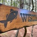 Personalized Wood Outdoor Fish Sign, Custom Lake House Fishing Sign ...