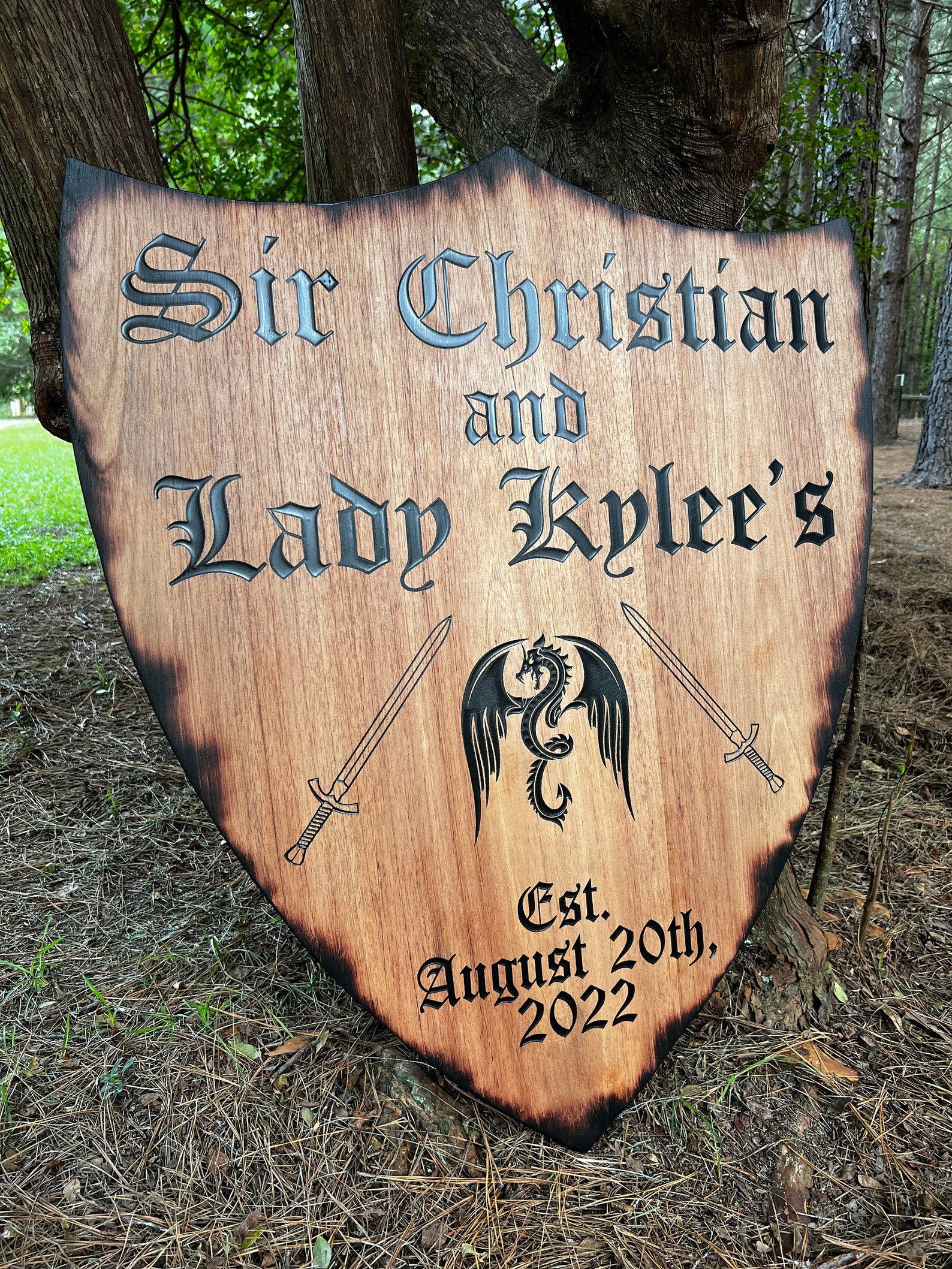 Personalized Dnd Medieval Dragon Shield - Dungeons and Dragons Shield ...