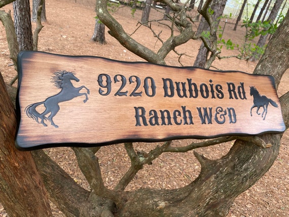 Personalized Horse Ranch Outdoor Sign Custom Western Wood | Etsy