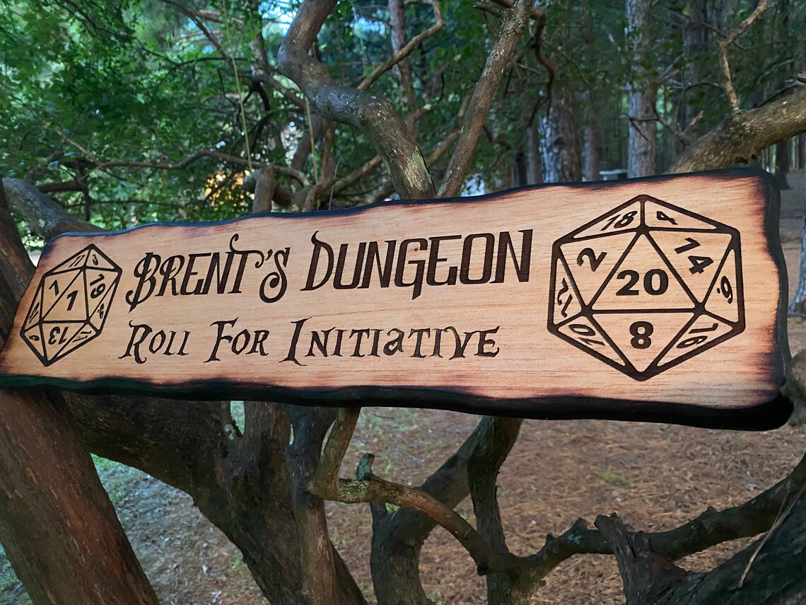 Personalized Dnd Rustic Dice Sign Nat20 Nat1 Dungeons and - Etsy