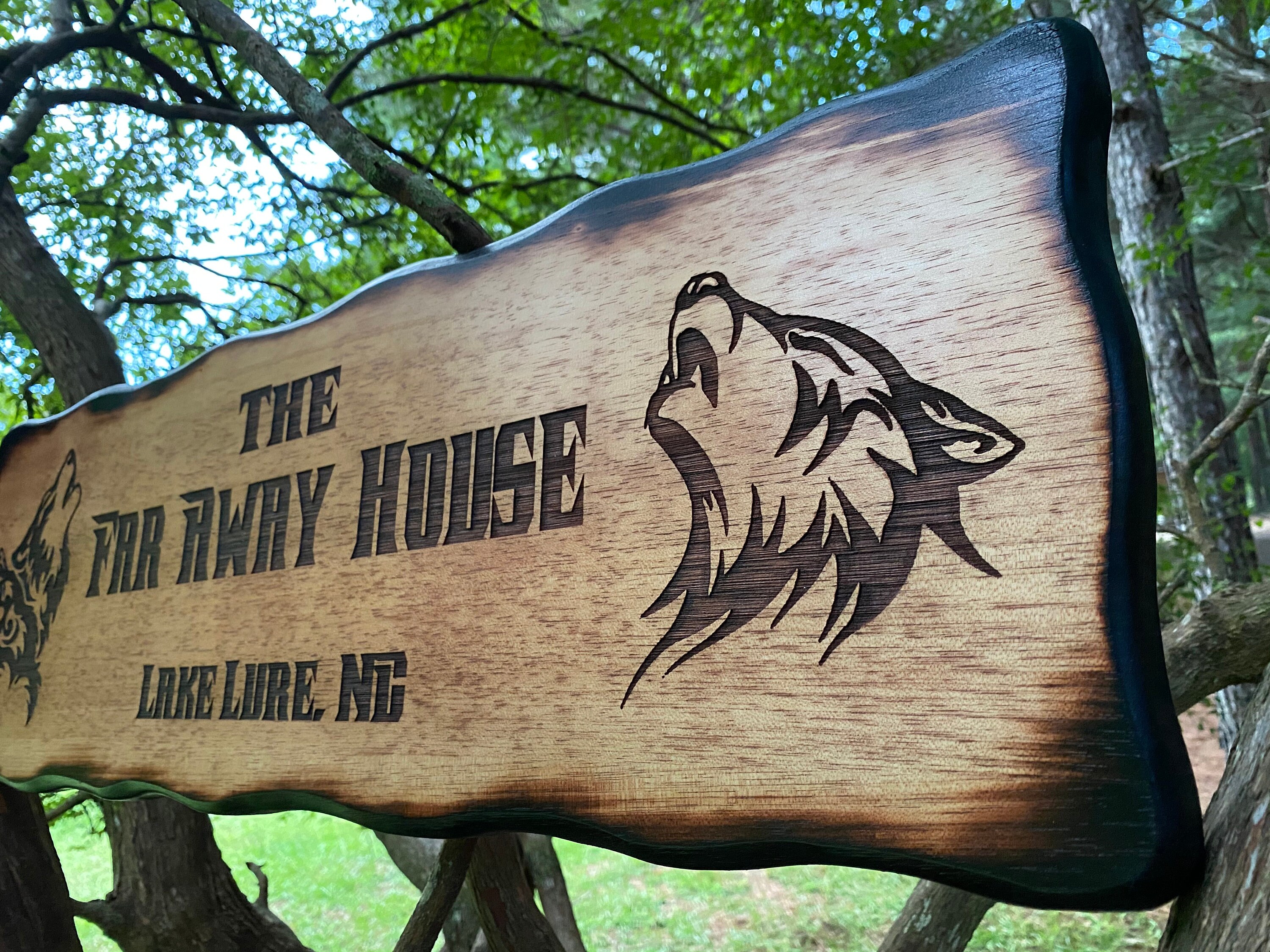 Rustic Western Wolf Custom Decor, Personalized Outdoor Wood Sign ...
