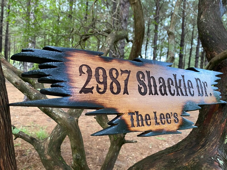 Custom Wood Rustic Address Plaque, Personalized Outdoor Western Sign ...