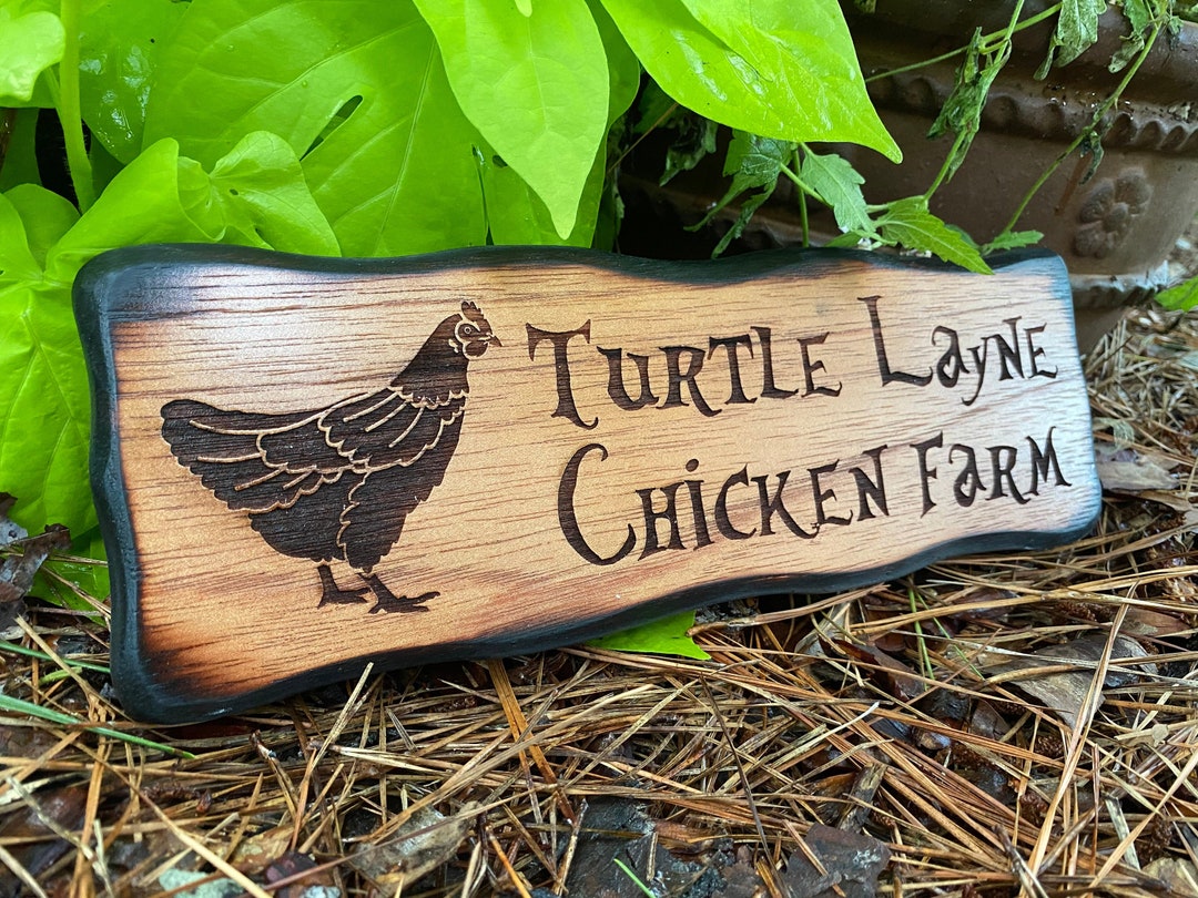 Outdoor Chicken Wood Decor Sign, Large Personalized Chicken Coop Wall ...