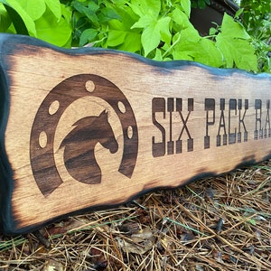 Personalized Rustic Western Ranch Wood Sign, Custom Handmade Horse ...