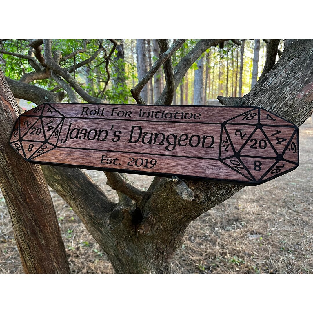 Custom Dnd D20 Dungeon Sign - Personalized Dungeons and Dragons Tavern ...