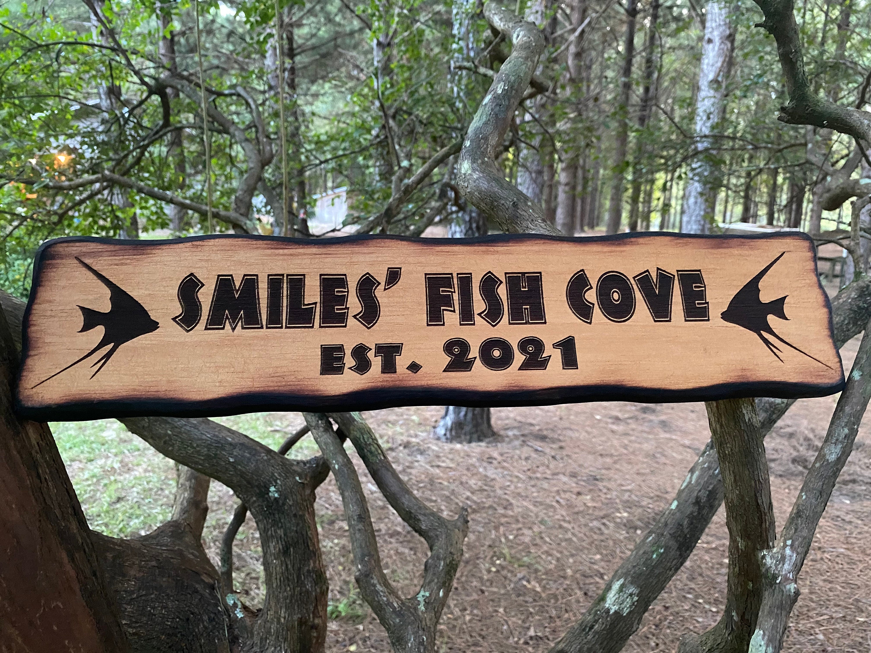 Rustic Fishing Sign, Personalized Lake House, Custom Wood Address Sign ...