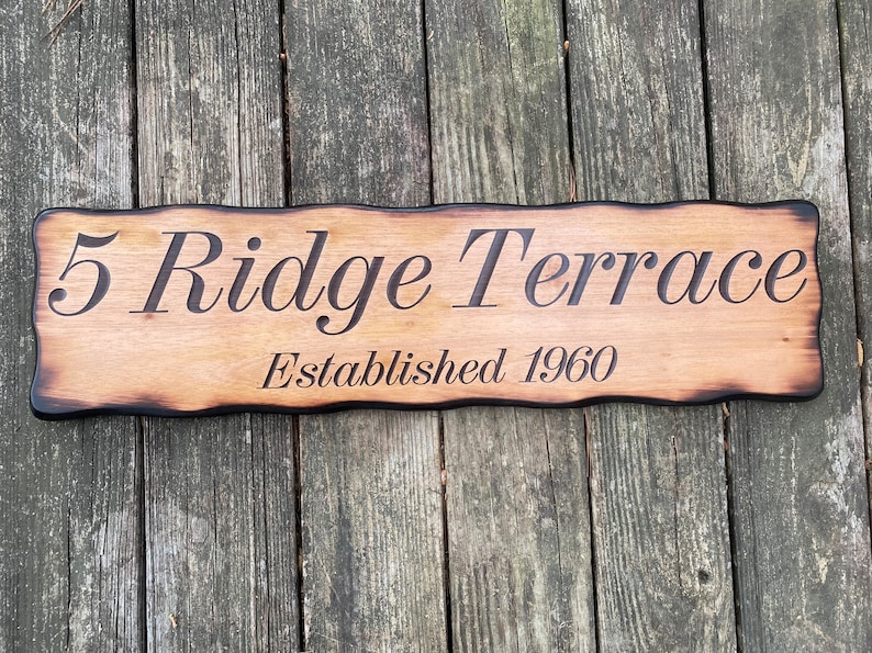 Personalized Rustic Driveway Address Sign, Engraved Western Wall Art ...