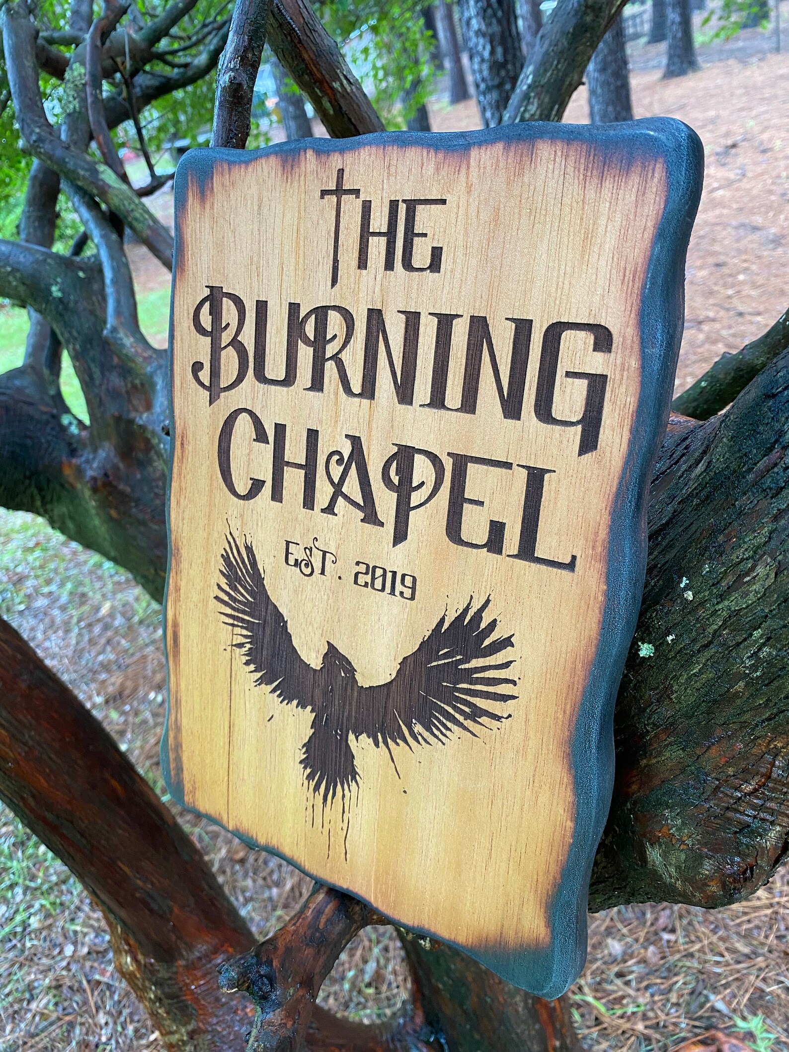 Personalized Rustic Wood Tavern Sign - Custom Dnd Crow Art - Dungeons ...