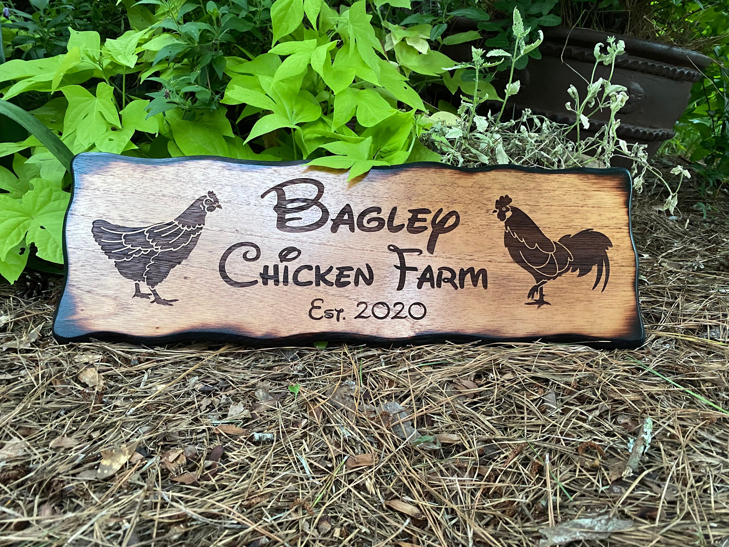 Outdoor Farm Garden Wood Sign, Large Personalized Chicken Coop ...