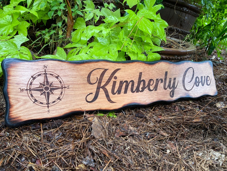Personalized Nautical Compass Wood Signrustic Lake House Wall - Etsy