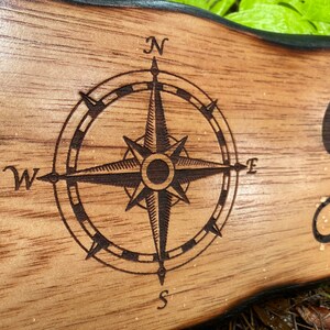 Personalized Nautical Compass Wood Sign,rustic Lake House Wall Decor ...