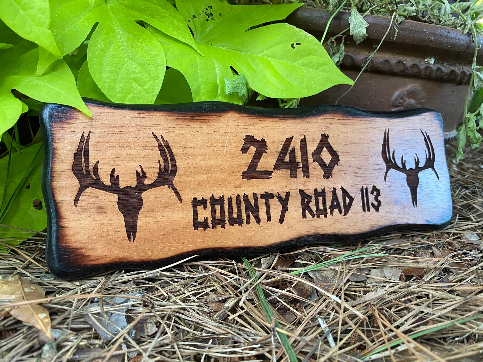 Rustic Custom Wood Address Sign Personalized Plaque Cabin | Etsy